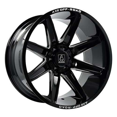 Axe Wheel ARTEMIS 22 x 12, 6x135, 6x5.5, 60 lbs Gloss Black Milled ...