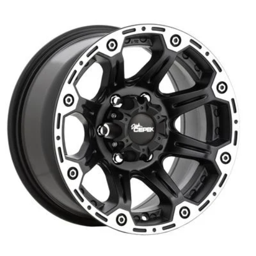 Dick Cepek Torque 16 x 8, 8x6.5, 24 lbs Flat Black with Machined Outer ...