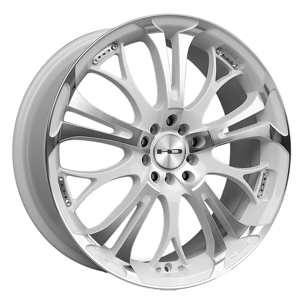 HD Wheels Spinout 20 x 8, 5x120, 5x4.5, 32.5 lbs Gloss White Machined ...