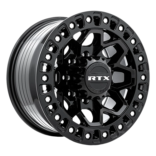 RTX Zion 18 x 9, 8x170, 30 lbs Gloss Black Milled Rivets Wheels For Sale