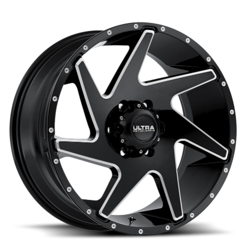 Ultra 206BM Vortex 20 x 9, 5x5, 40 lbs Gloss Black with Milled Accents ...