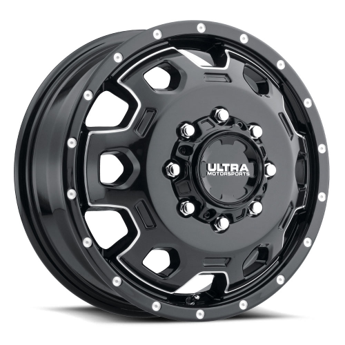 Ultra 017RBM Warlock Dually 17 x 6.5, 8x6.5, 36 lbs Gloss Black Wheels ...